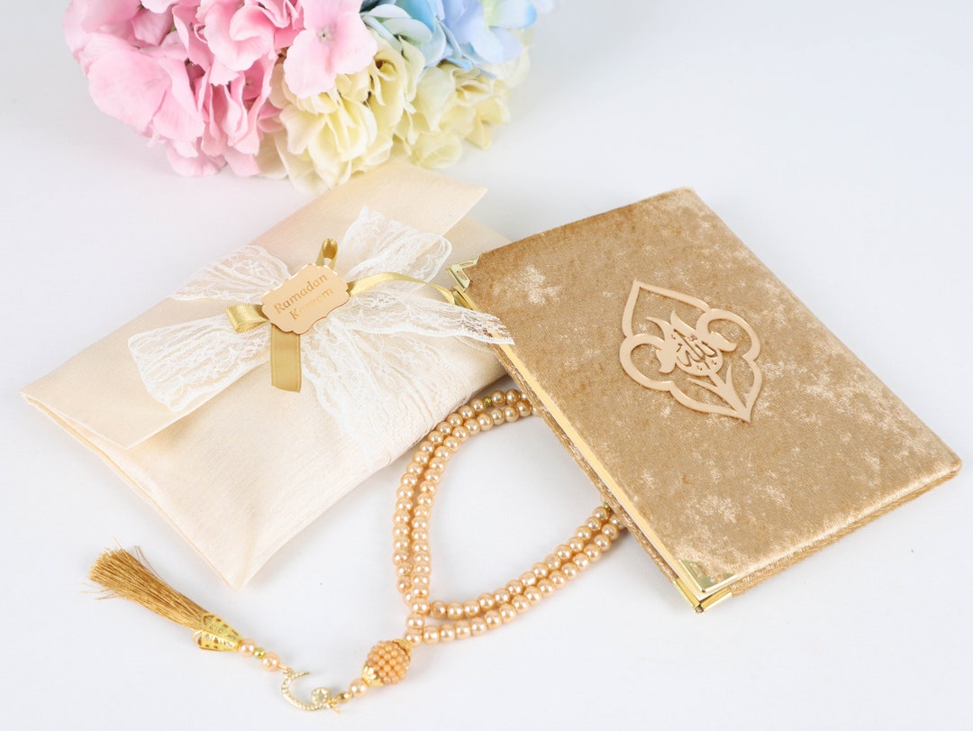Personalized Yaseen Dua Book Prayer Beads Pouch Gift Set Ramadan Eid ...