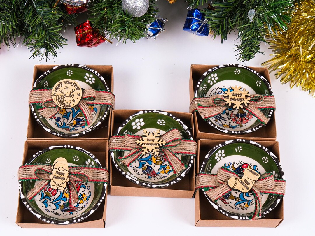Turkish Cini Bowl Christmas Favors, Boho Gifts, Personalized Holiday ...