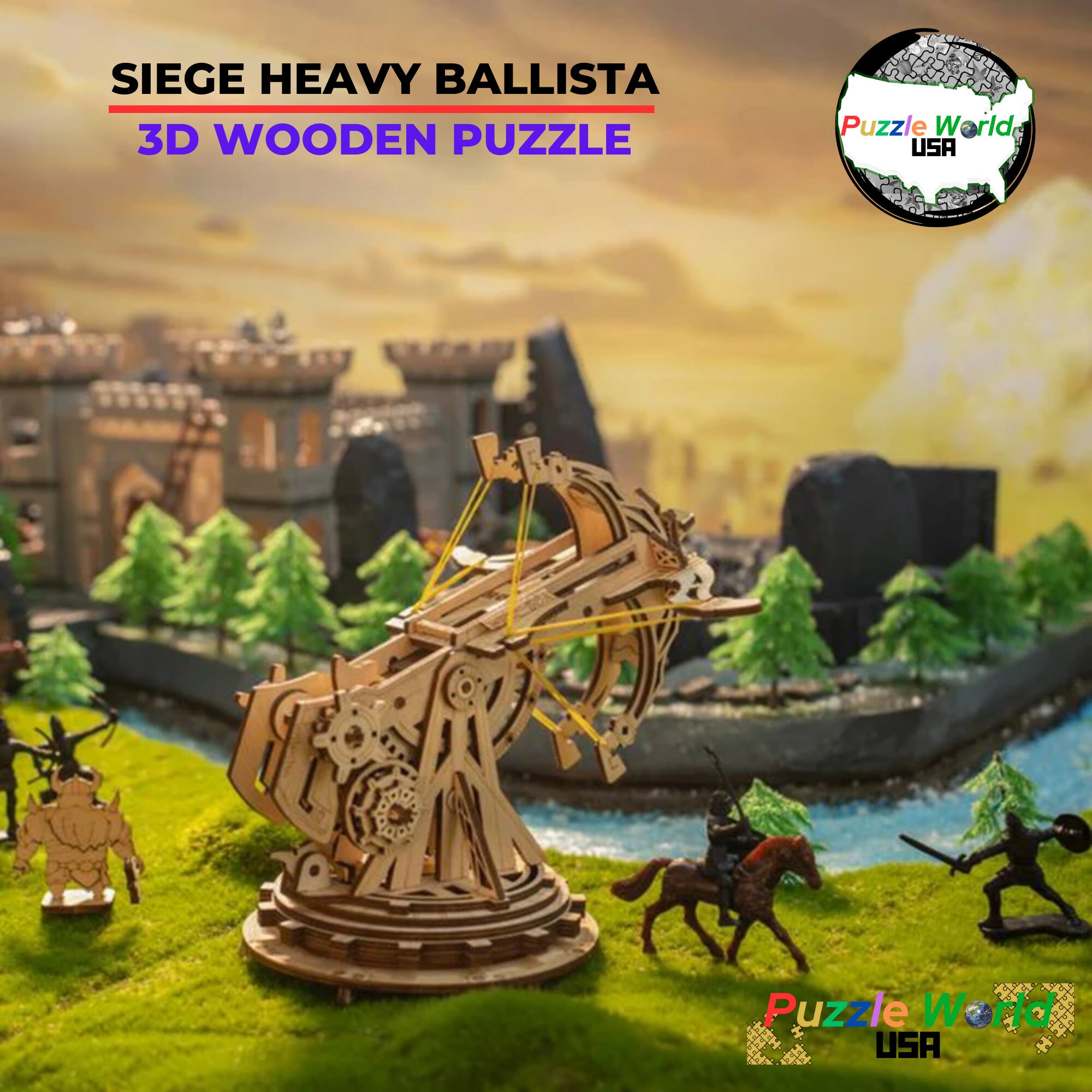 3D Siege Heavy Ballista Stem Puzzle Toys Model Kit 3D Wooden Puzzle ...