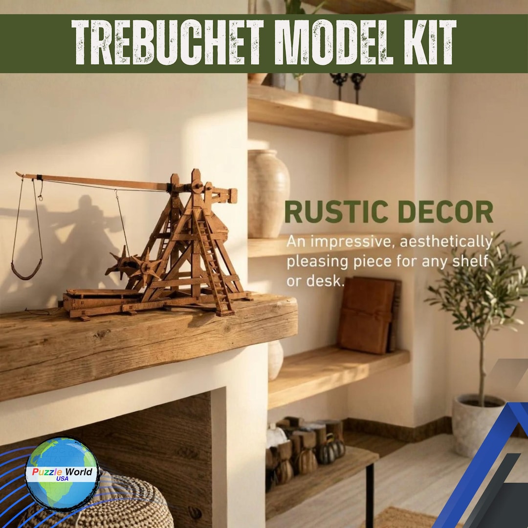 DIY Wooden Trebuchet Model Siege Car, Medieval 3D Puzzle Building Kit ...
