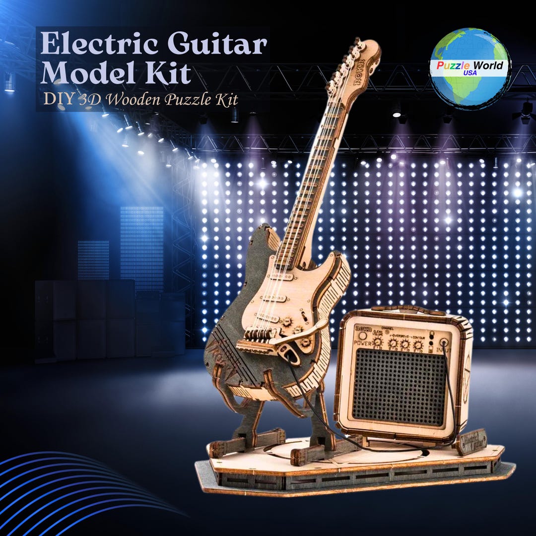 DIY Electric Guitar Wooden Model Kit – Build Your Own 3D Guitar ...