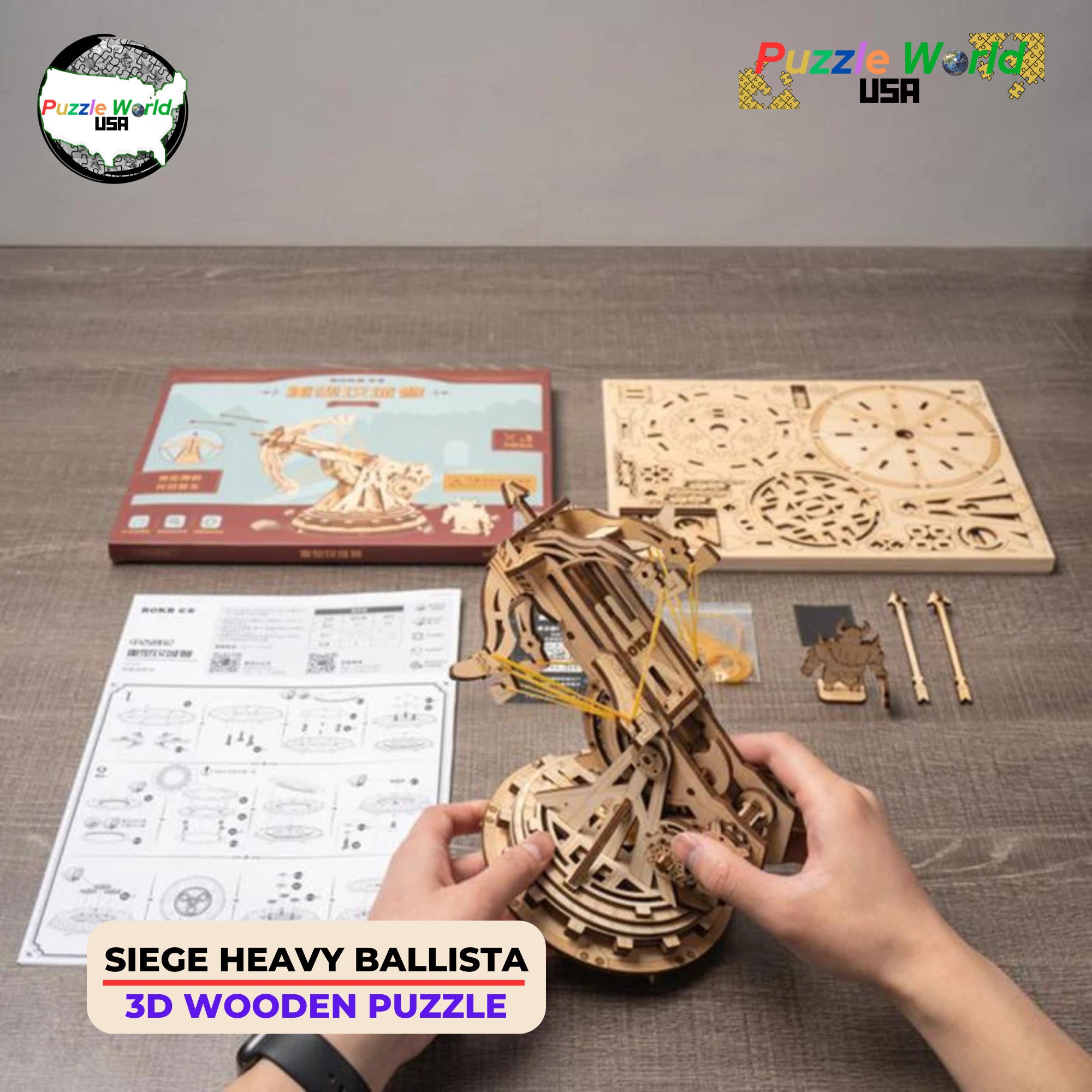 3D Siege Heavy Ballista Stem Puzzle Toys Model Kit 3D Wooden Puzzle ...