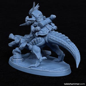 Cannibal Chicken Croc Rider - Space Communists - Tablehammer Minis - Etsy