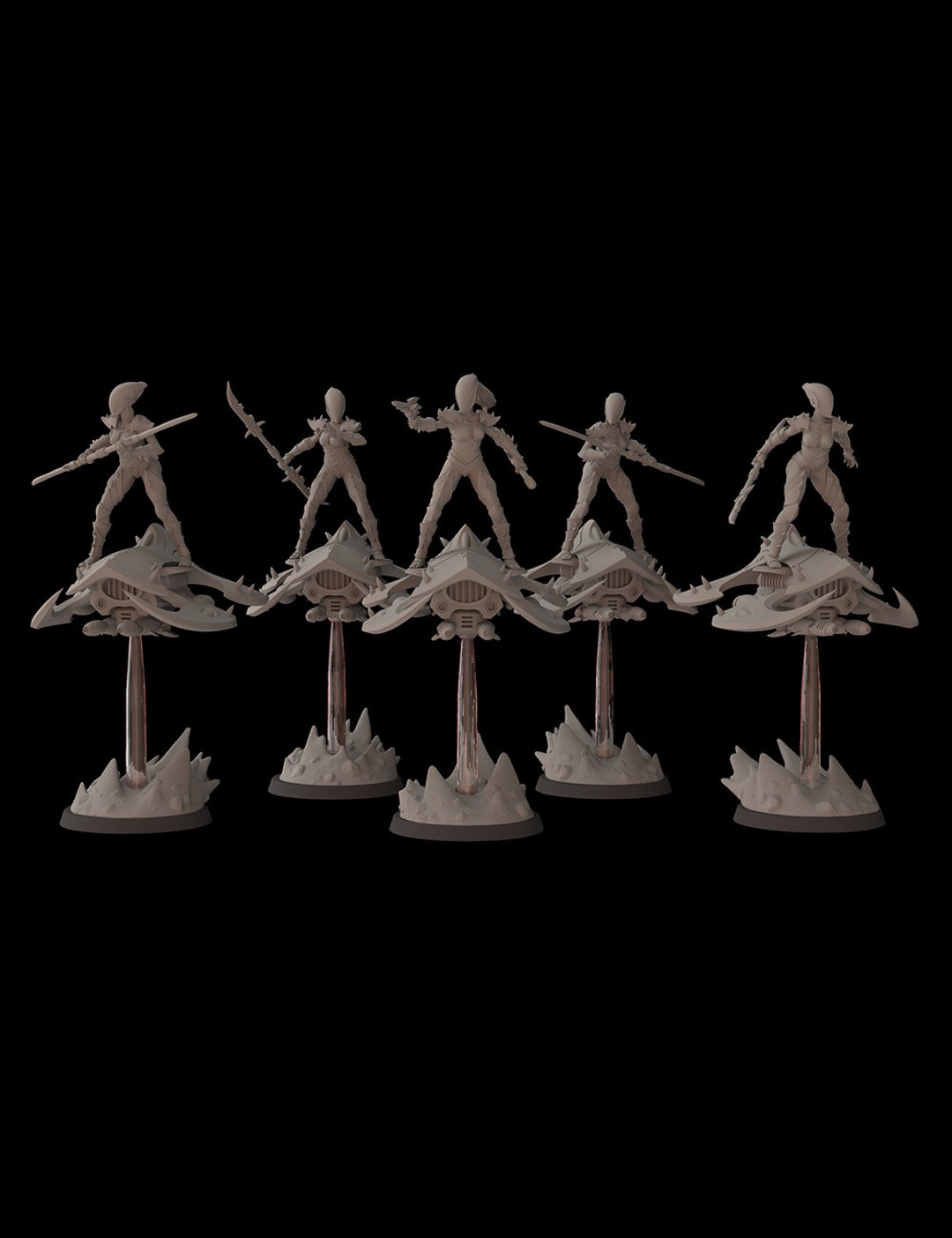 Aeterni Dark Slicers & Leader (5 Models) - Space Elves - Fantasy Cult ...