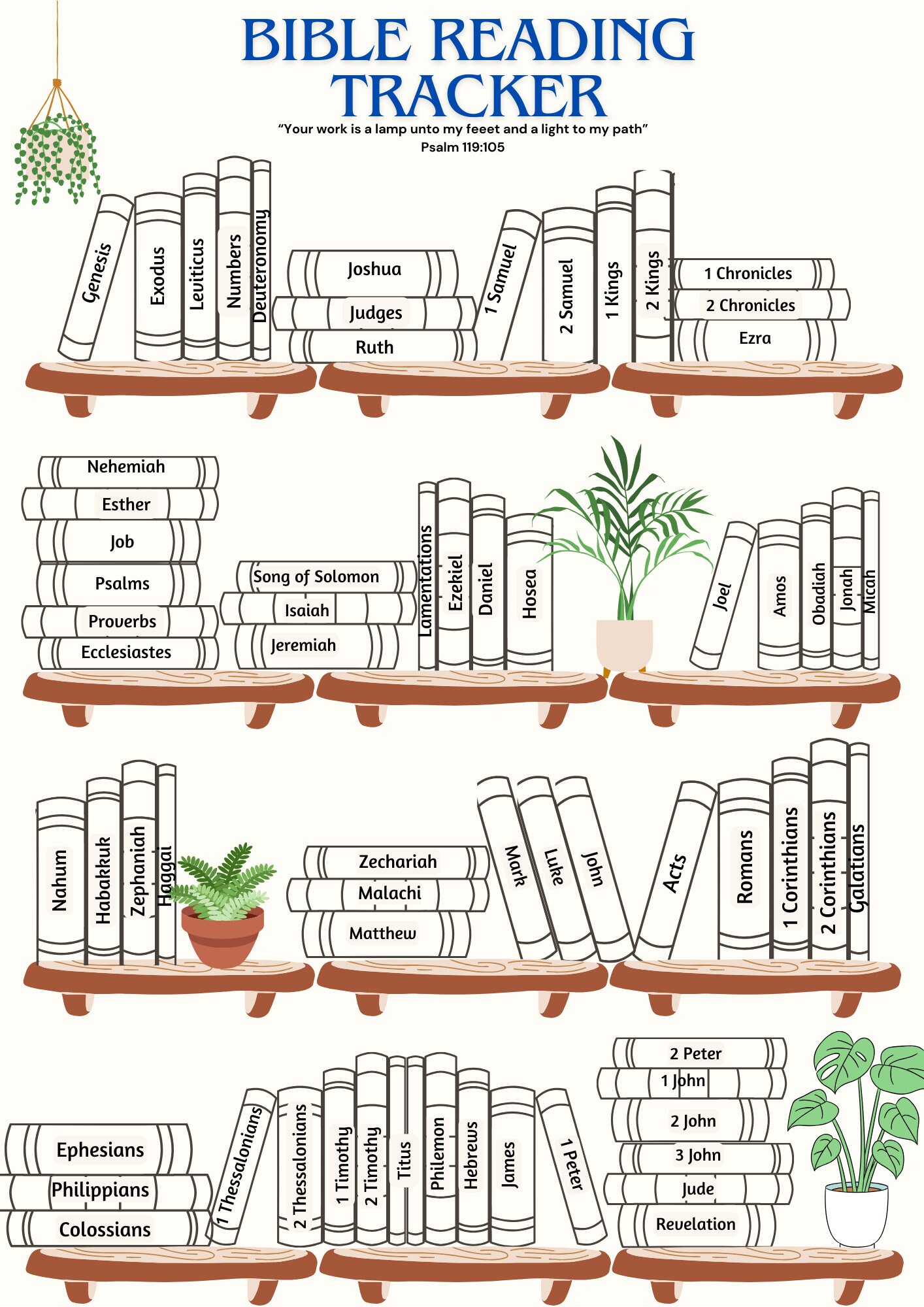 Bible Reading Tracker - Etsy