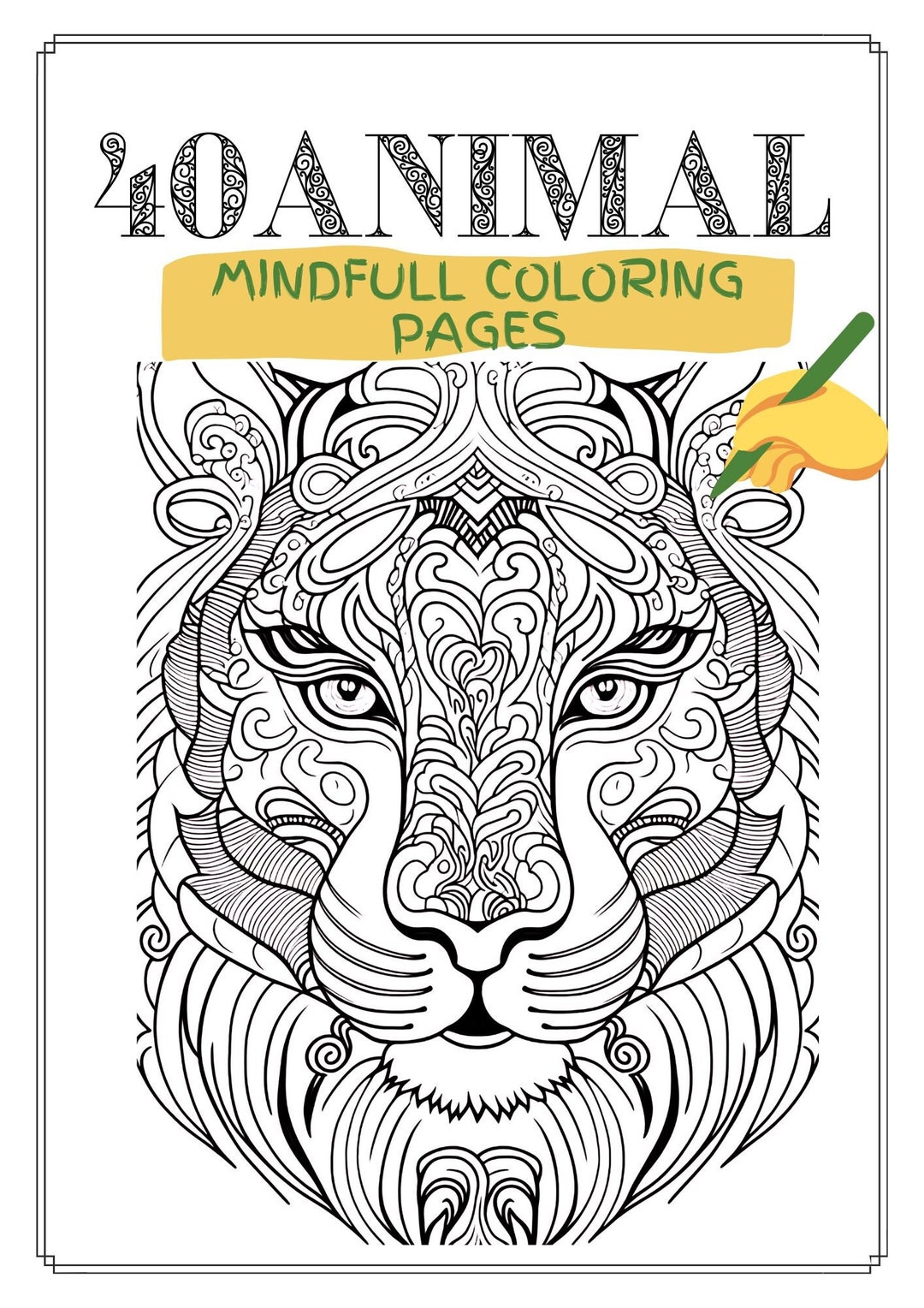 Animal Mindful Coloring Pages Printable - Relaxing Art for All Ages ...