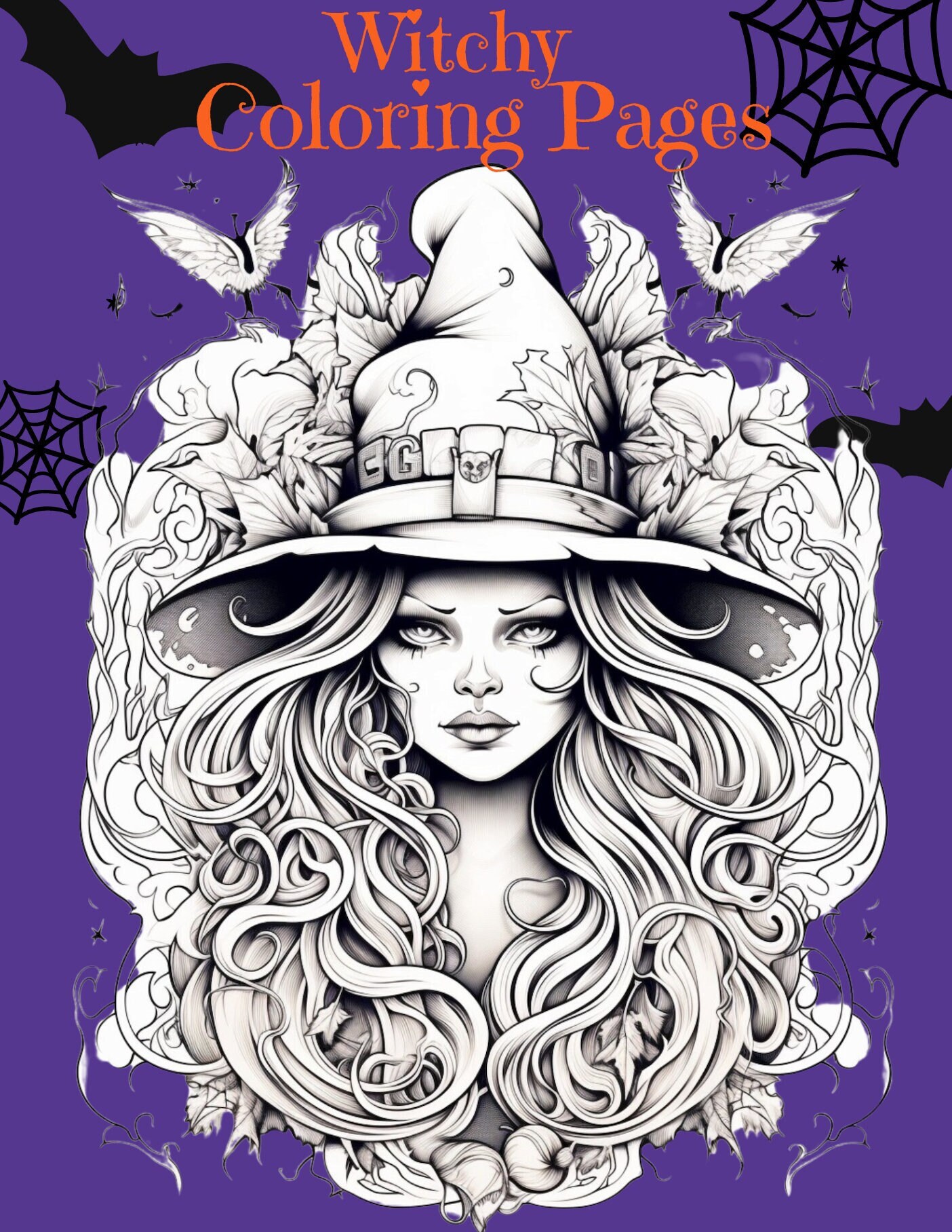 Witchy Coloring Page Set, Relaxation Coloring, Mindful Coloring, Adult ...