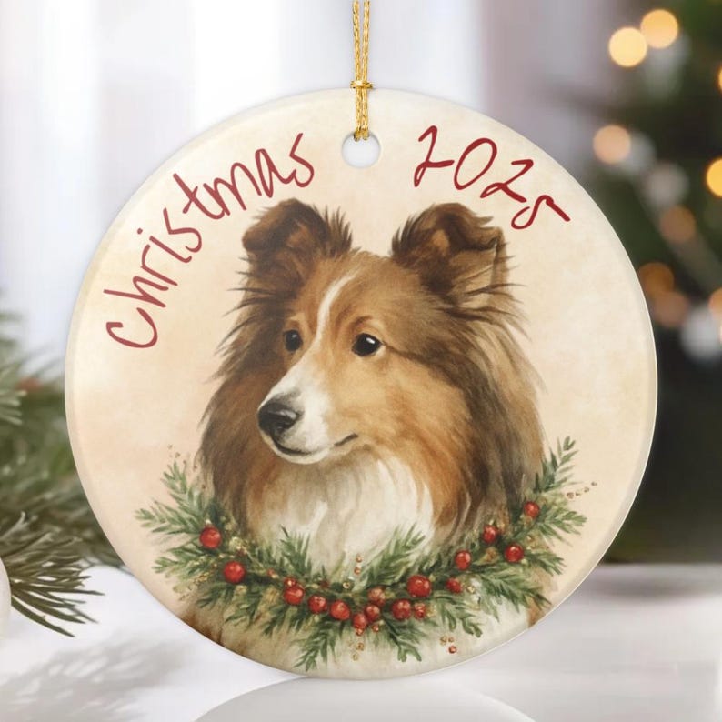 Shetland Sheepdog Christmas Ornament 2025, Personalized Sheltie Gift ...