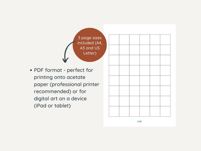 Printable Sketching Grid Paper Bundle: A4, A3, US Letter (PDF Download ...