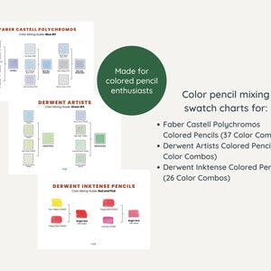 3 X Pre-filled + Blank Colored Pencil Swatch Charts | 90+ Combos for ...