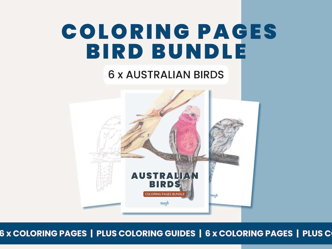 Australian Birds Coloring Book | Coloring Pages for Adults | 6 X ...