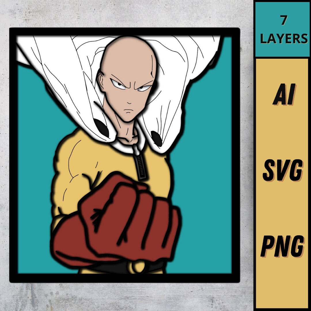 Hero Guy SVG, Layered Design Anime, Laser Cutting Anime, Anime Gift ...