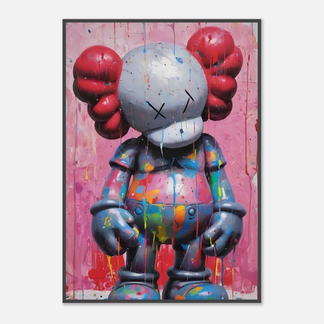 Kaws Inspired Design the Rainbow Drip Premium Print Tasteful Home Decor ...