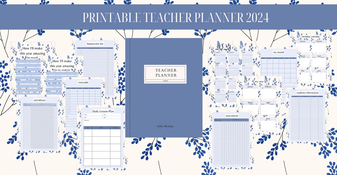 Printable Teacher Planner 2024 Teacher Binder, Printable Planner ...
