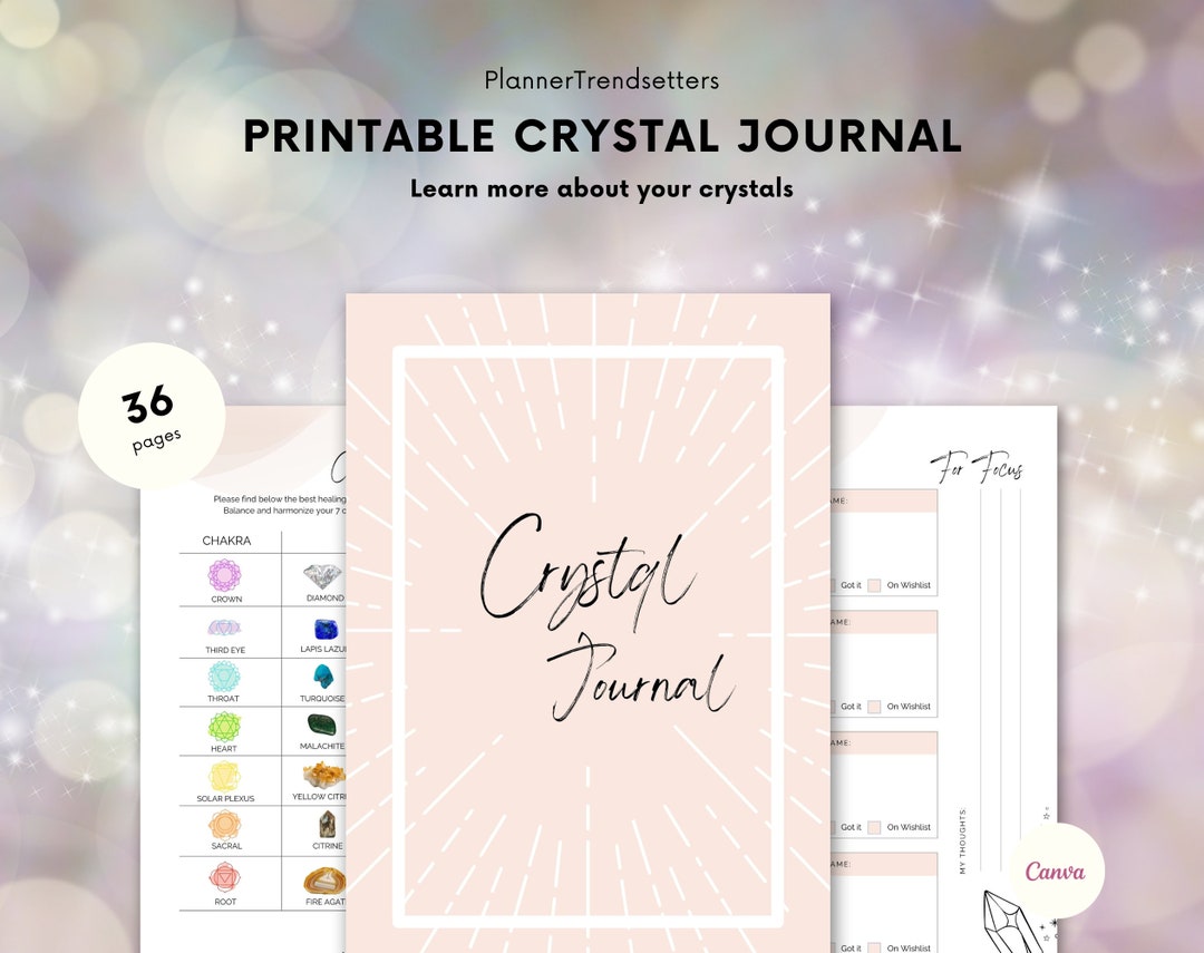 Crystal Planner Printable Crystal Journal Digital Spirituality Planner ...