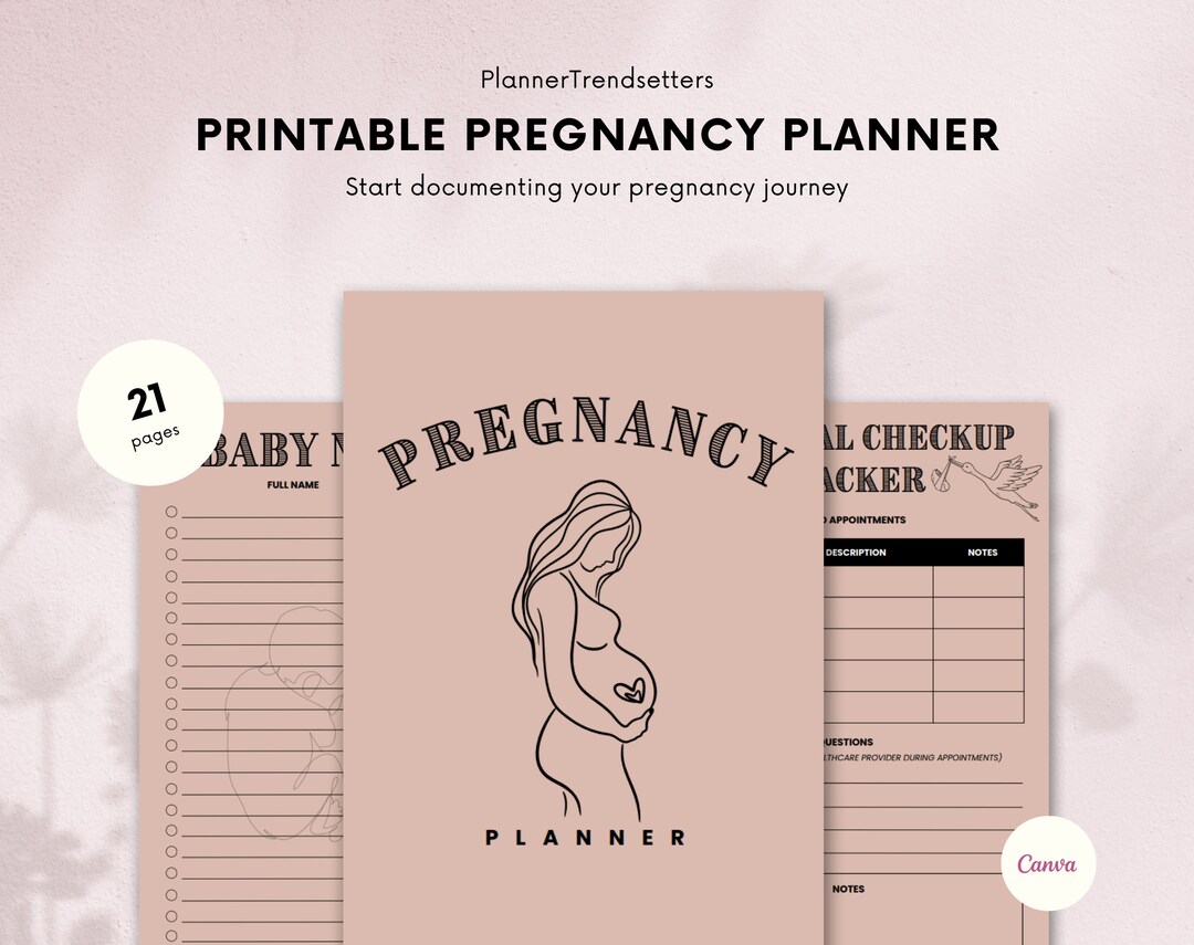 Pregnancy Planner Printable Printable Pregnancy Journal Expecting Mom ...