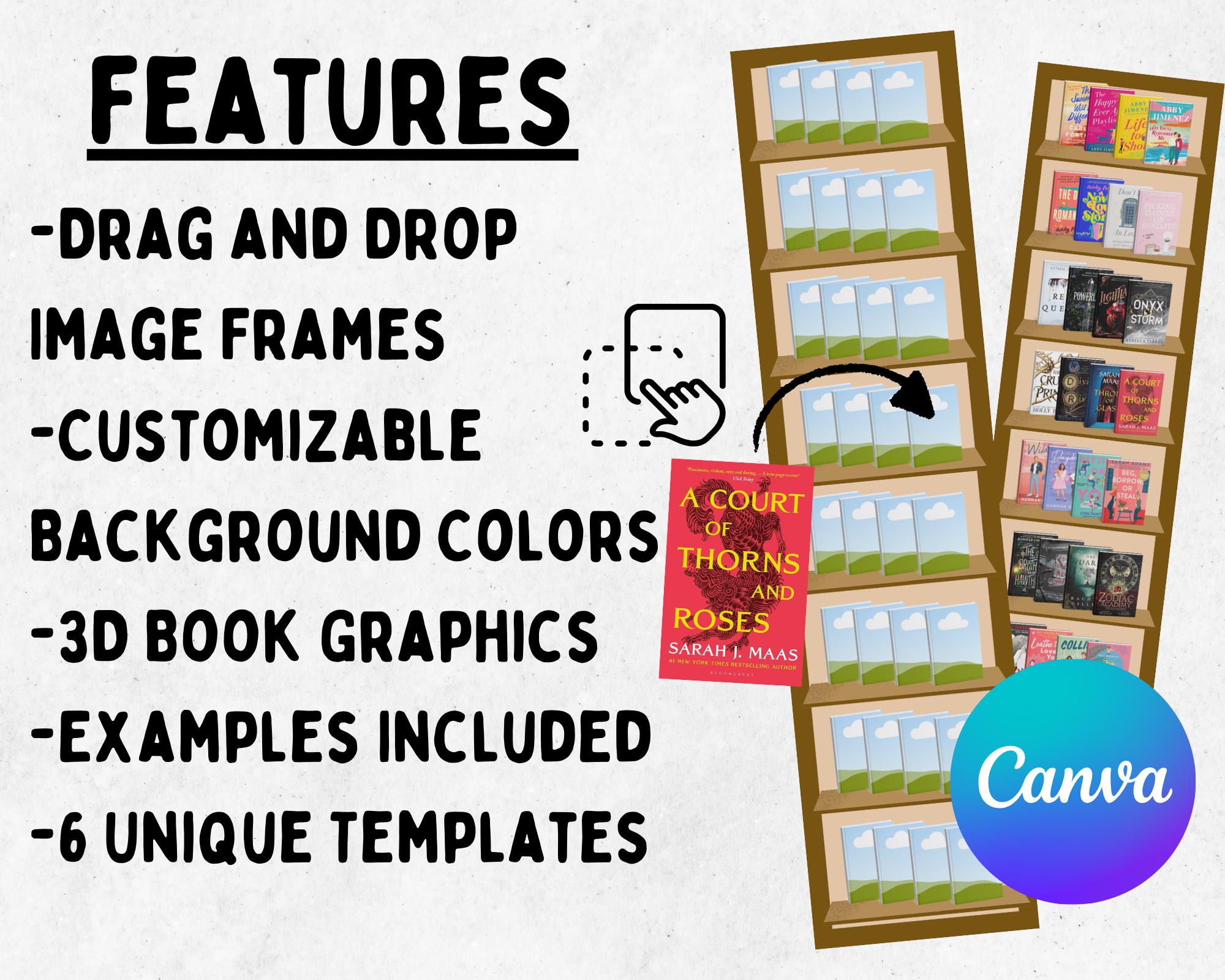 6 Editable Vision Board TBR Bookmark Canva Templates | Printable ...