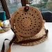 Round Straw Bag Round Woven Circular Straw Rattan Round Purse Wicker ...