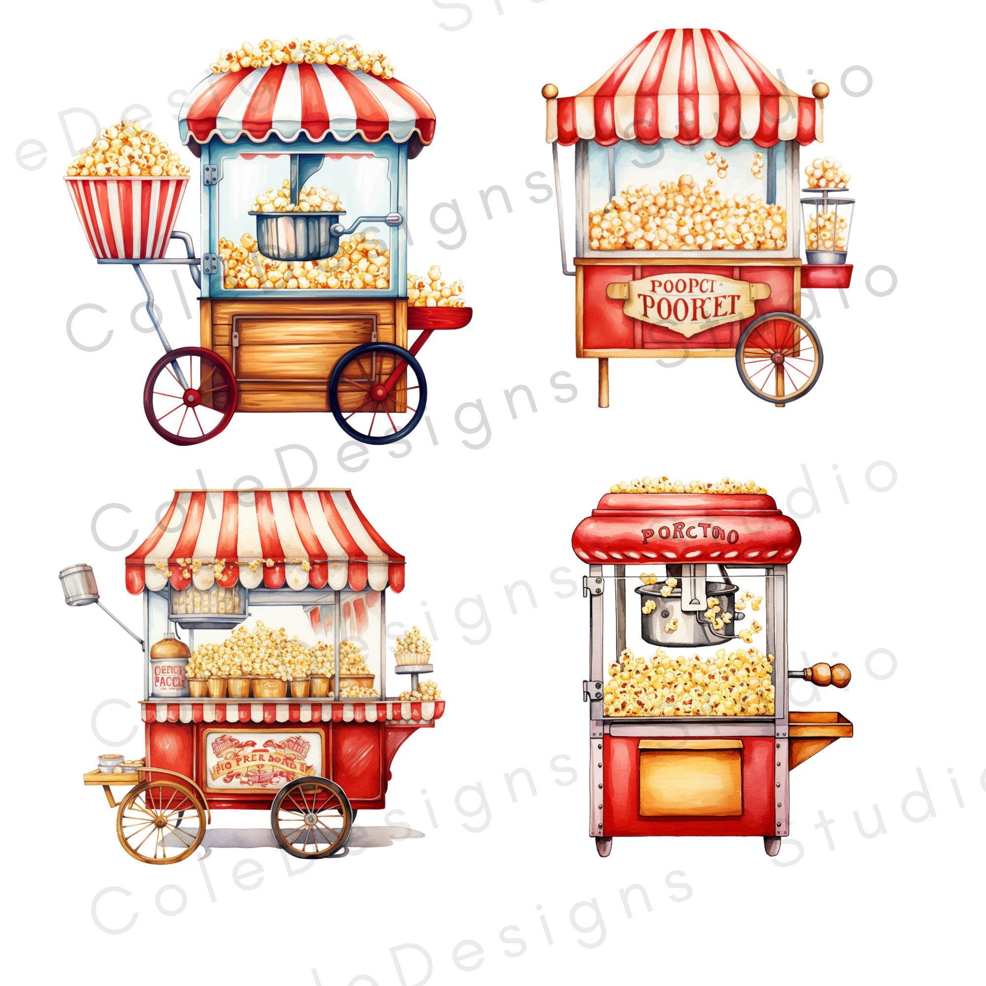 Watercolour Popping Popcorn Machines Clipart Popcorn Transparent PNG ...