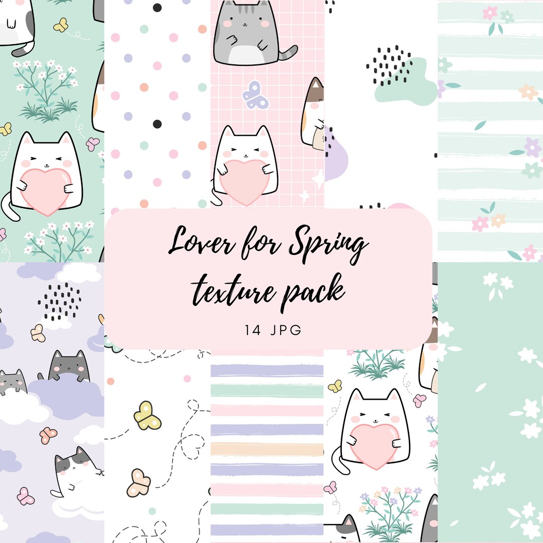 Lover for Spring Texture Backgrounds Kitty Cats Cute Cats Digital ...