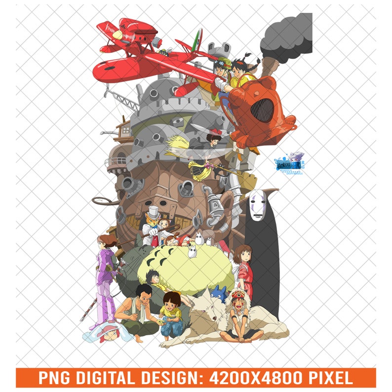 Studio Ghibli Png, Howls Moving Castle Digital Sticker, My Neighbor ...