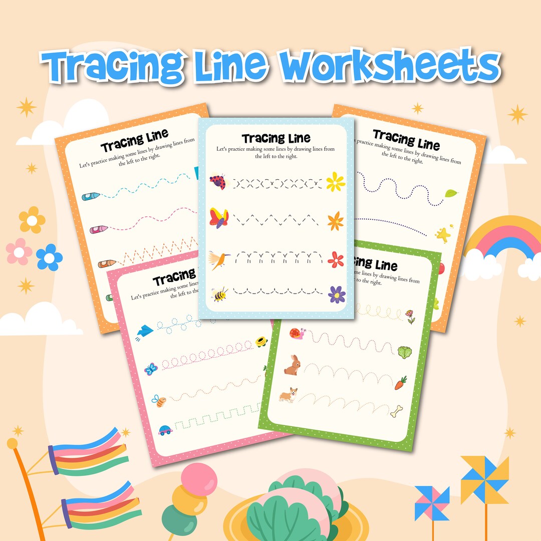 Preschool Line Tracing Worksheets, Lines Trace Pages Printable ...