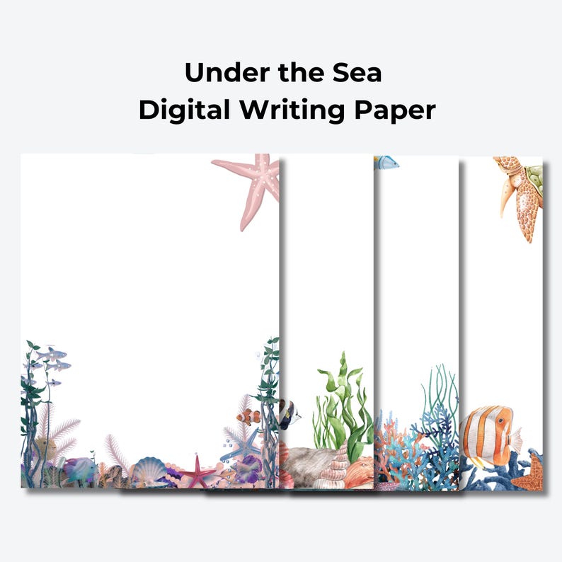 PRINTABLE Stationery, Printable Letter Writing Stationery | Sea Life ...