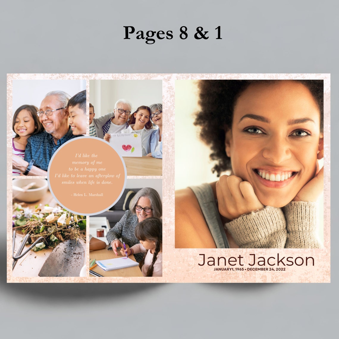 Funeral Program Template, Memorial Program, Editable Memorial Service ...