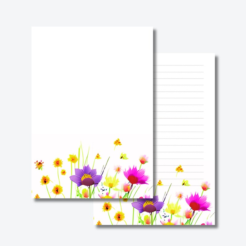 PRINTABLE Stationery, Printable Letter Writing Stationery Botanical ...
