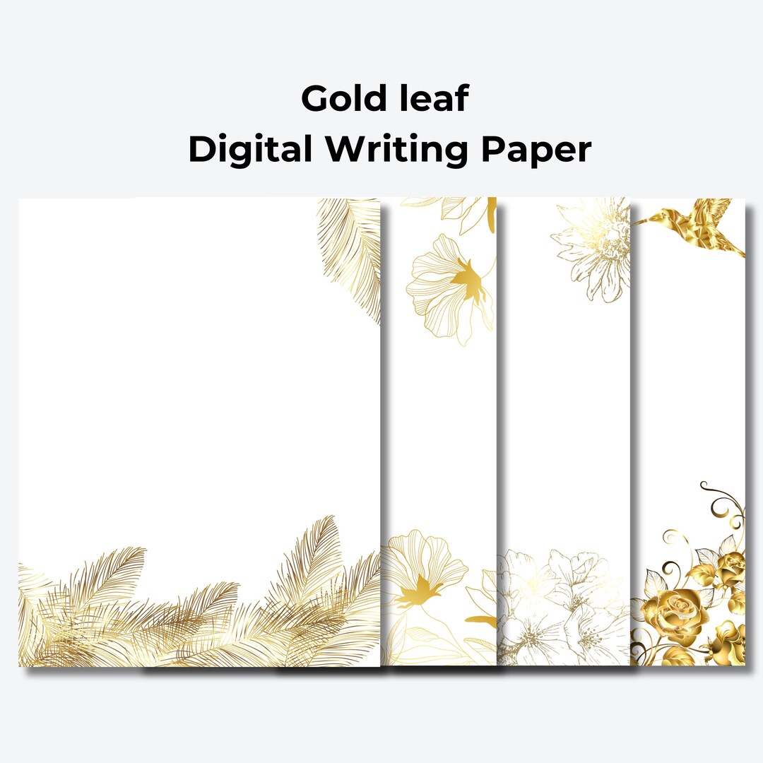 PRINTABLE Stationery, Printable Letter Writing Stationery Gold ...