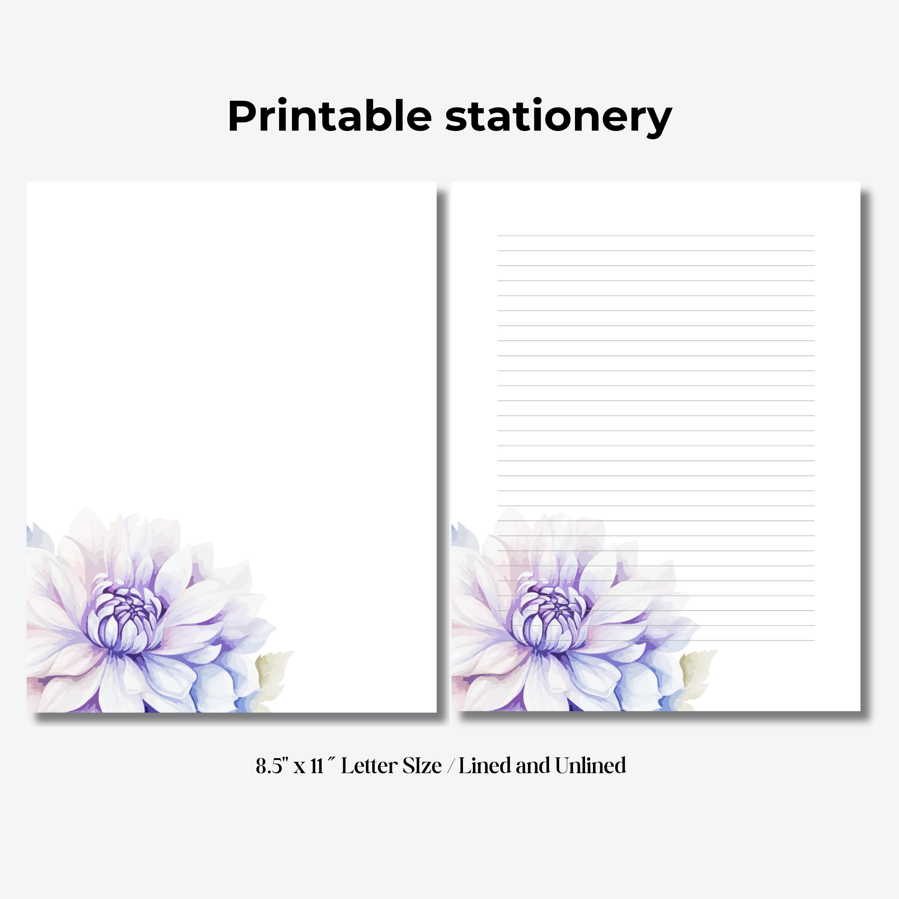 PRINTABLE Stationery, Printable Letter Writing Stationery Botanical ...