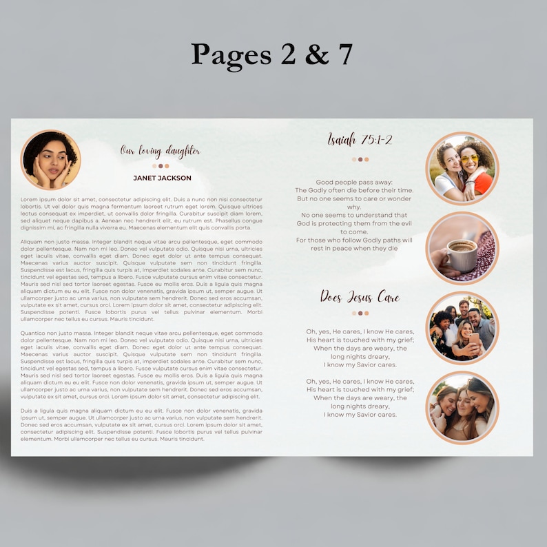 Funeral Program Template, Memorial Program, Editable Memorial Service ...