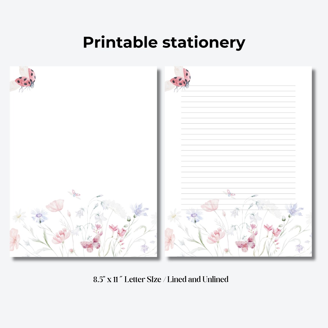 PRINTABLE Stationery, Printable Letter Writing Stationery Botanical ...