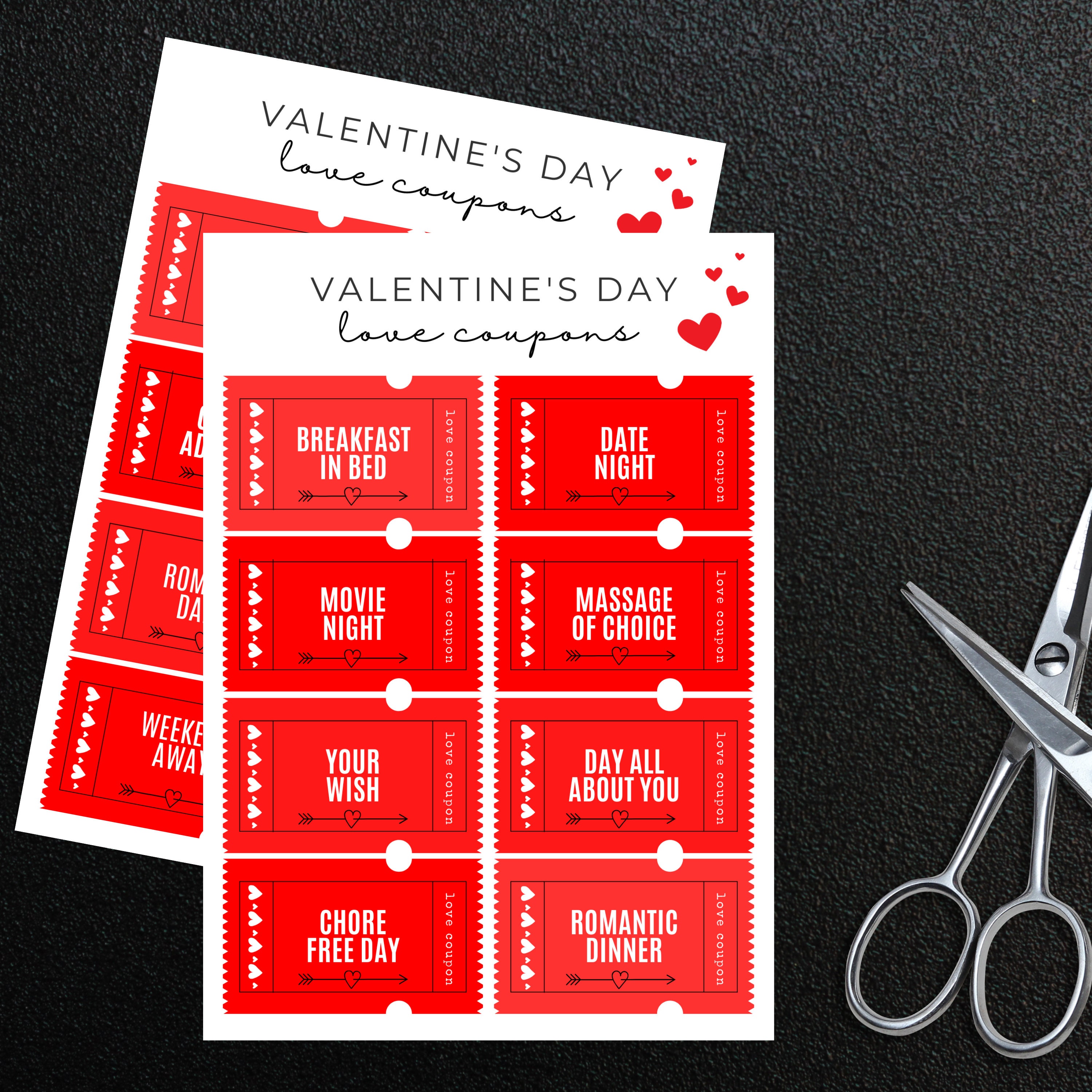 Valentines Day Coupons, EDITABLE CANVA TEMPLATE, Printable - Etsy
