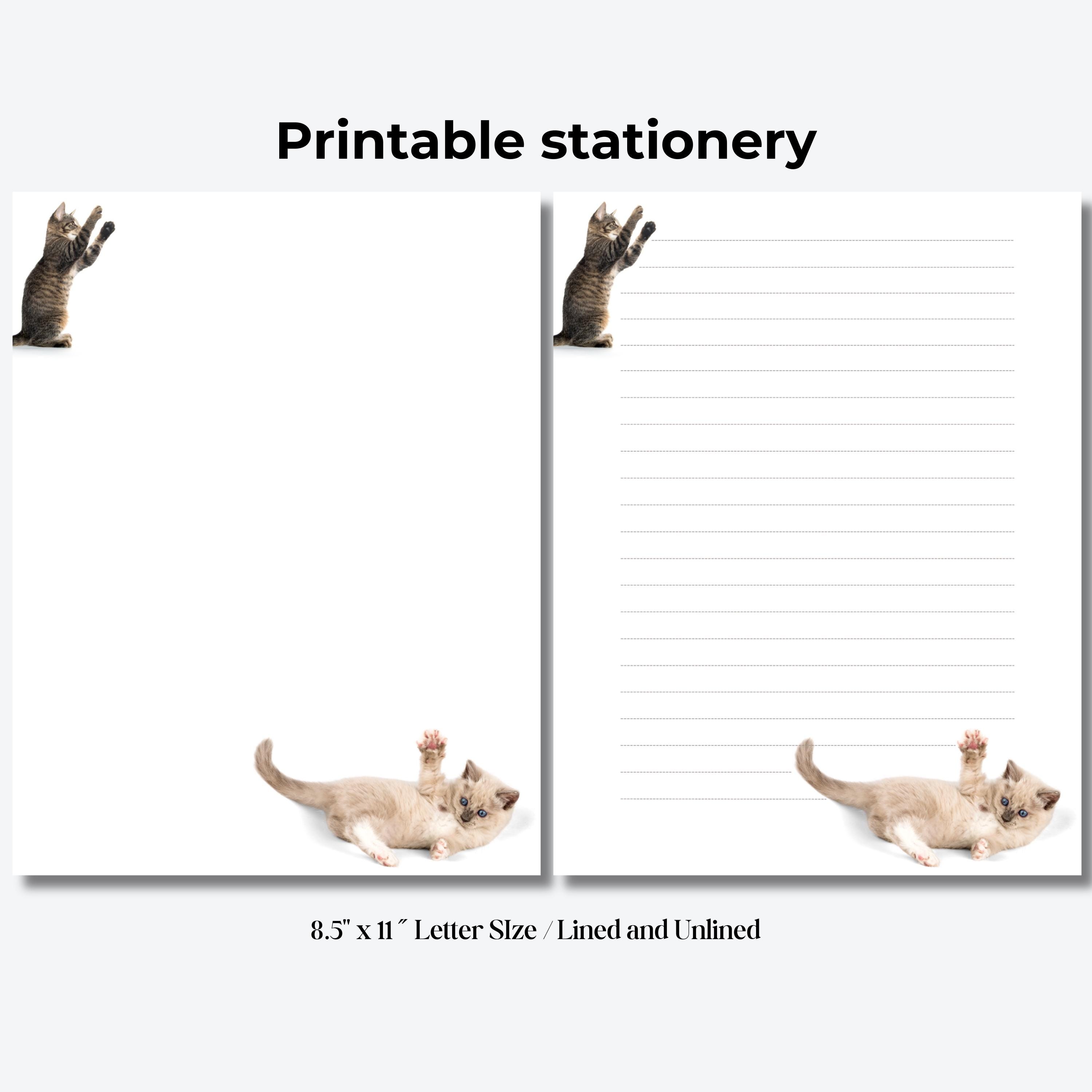 PRINTABLE Stationery, Printable Letter Writing Stationery Pet, Cat ...