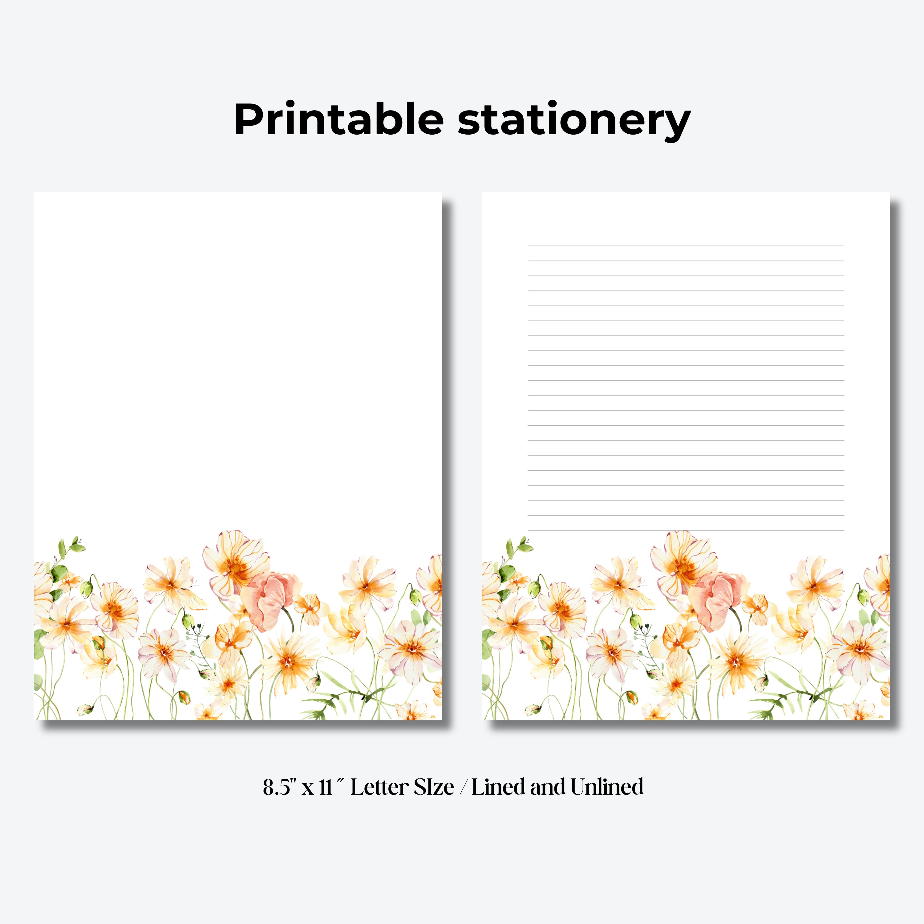 PRINTABLE Stationery, Printable Letter Writing Stationery | Botanical ...