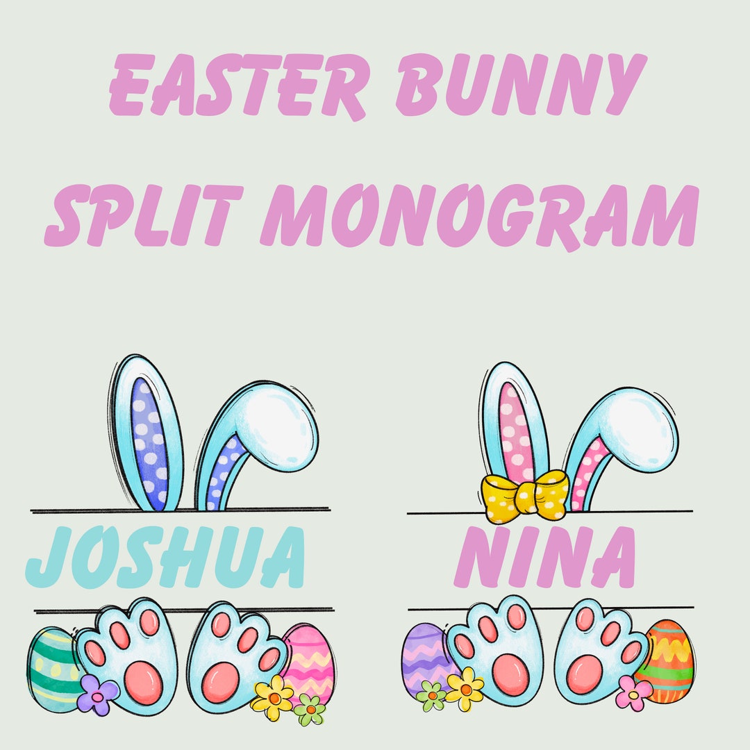 Easter Bunny Split Monogram Svg and Png, Can Be Used in Cricut and Silhouette - Etsy