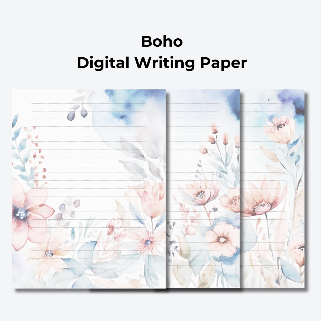 PRINTABLE Stationery, Printable Letter Writing Stationery | Boho Flower ...