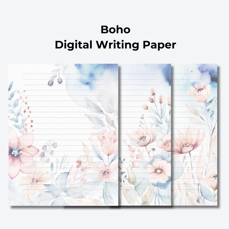 PRINTABLE Stationery, Printable Letter Writing Stationery | Boho Flower ...