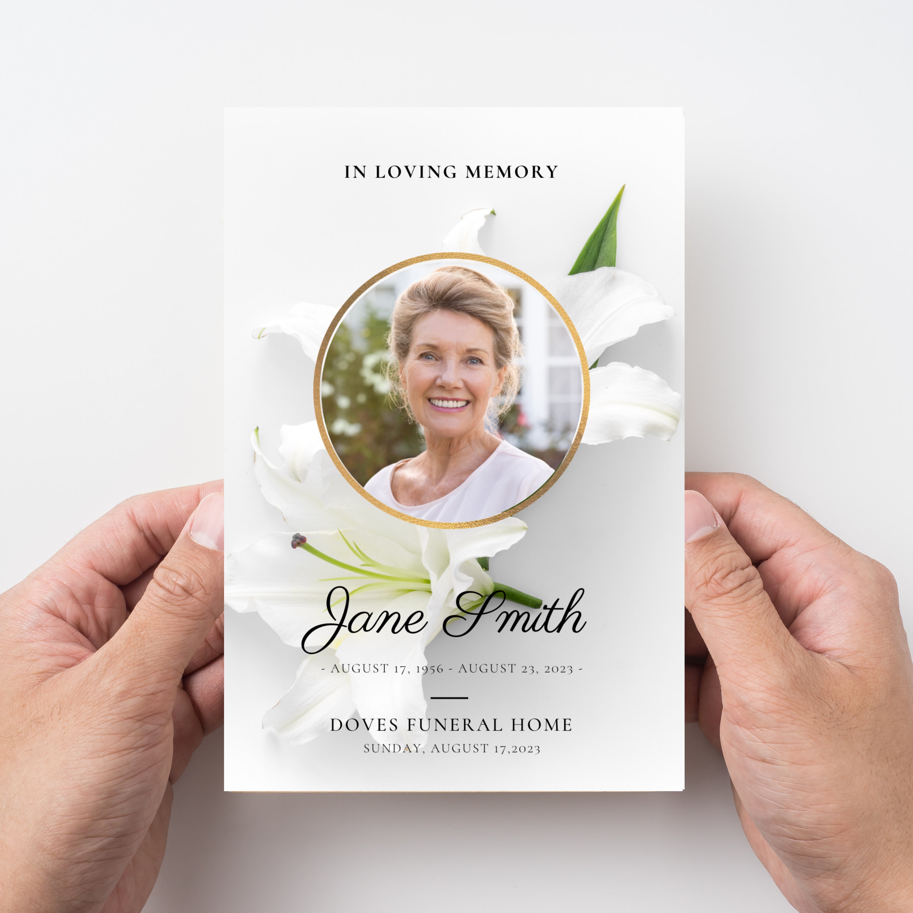 Funeral Program Template, Minimal and Elegant Memorial Program ...
