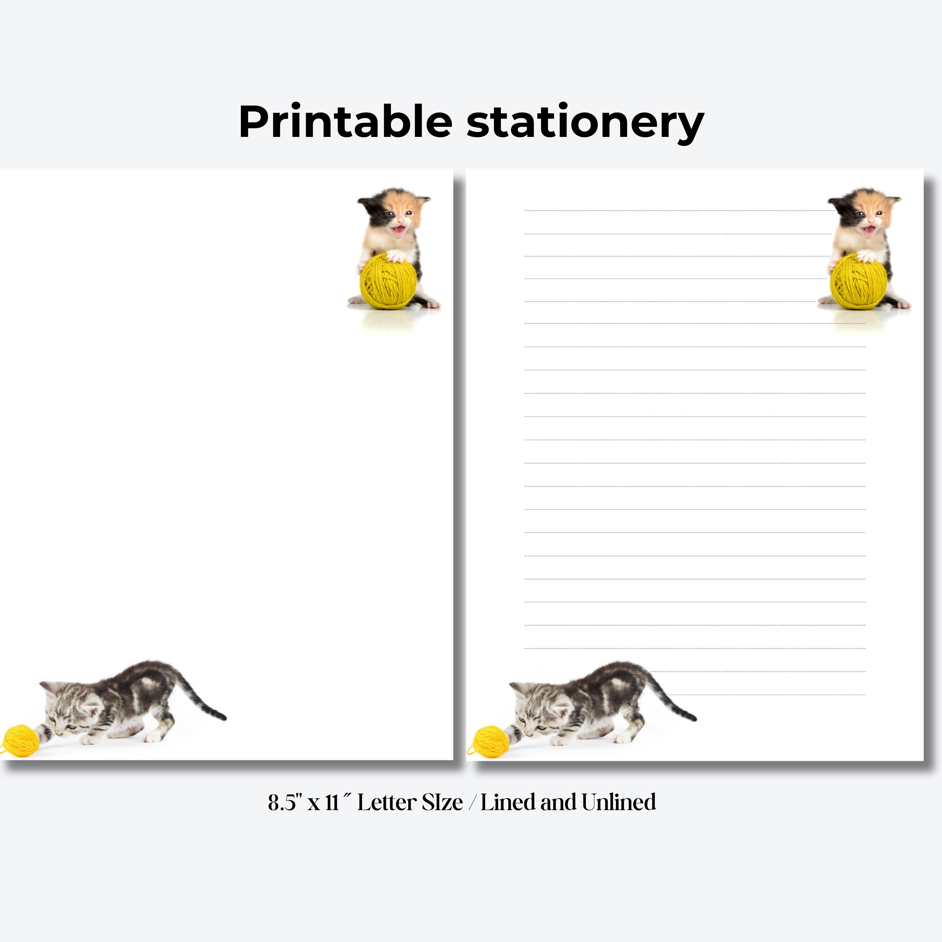 PRINTABLE Stationery, Printable Letter Writing Stationery | Pet, Cat ...