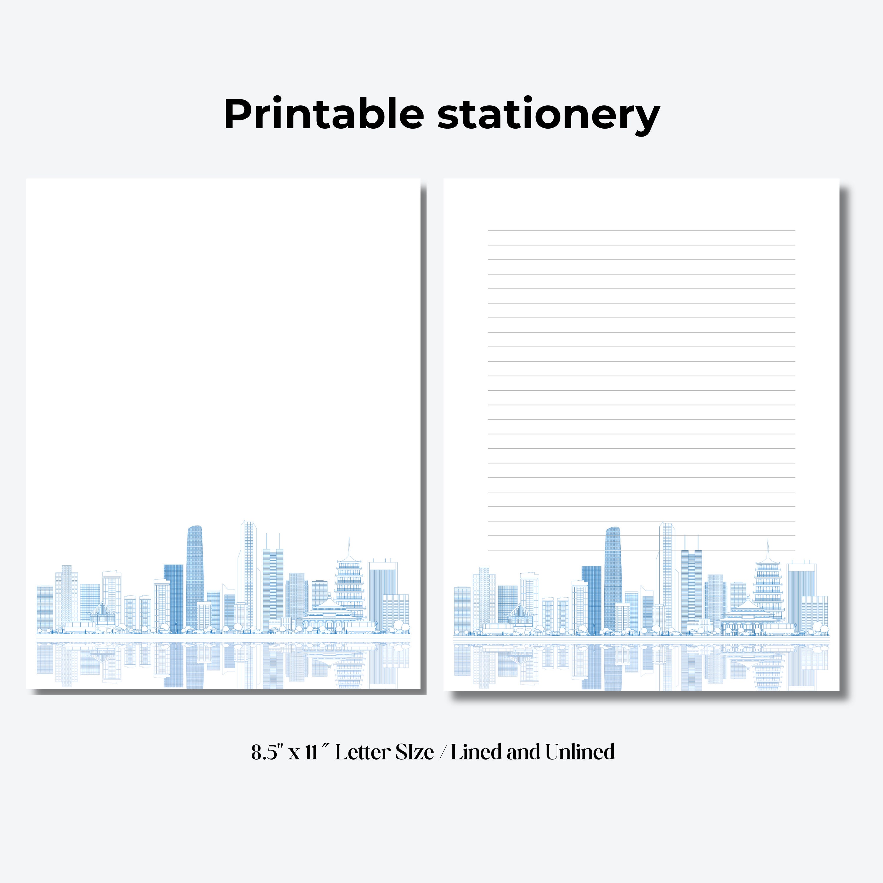 PRINTABLE Stationery, Printable Letter Writing Stationery Iconic City ...