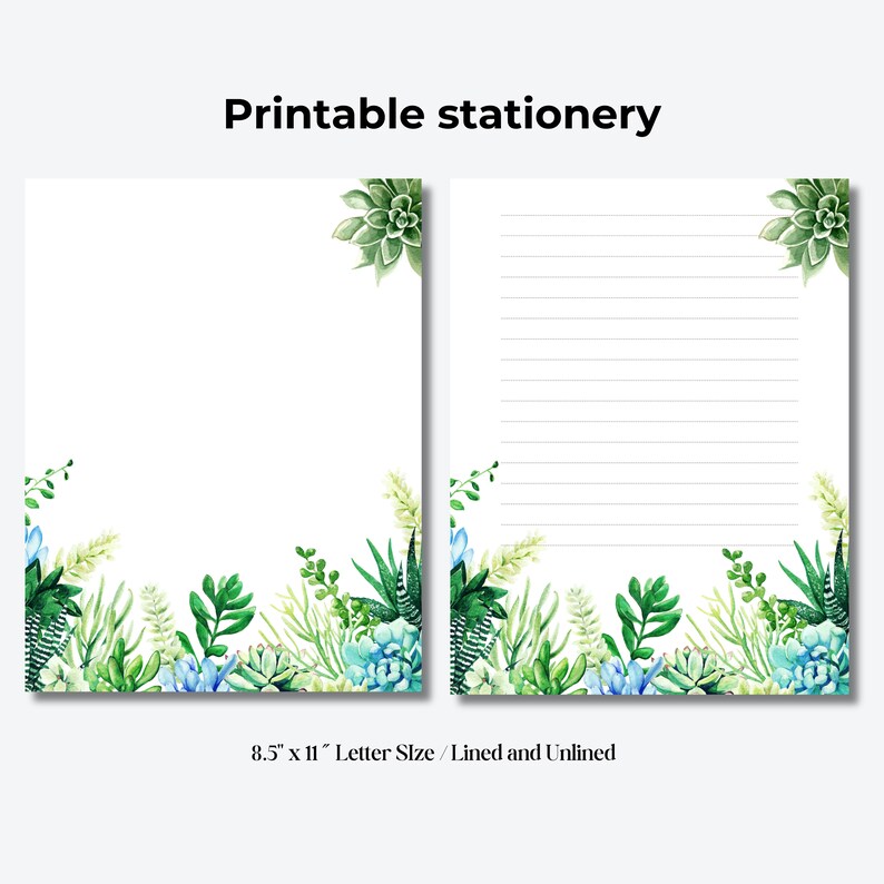 PRINTABLE Stationery, Printable Letter Writing Stationery Botanical ...