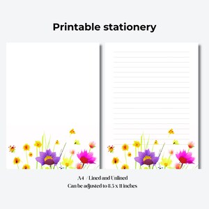 PRINTABLE Stationery, Printable Letter Writing Stationery Botanical ...