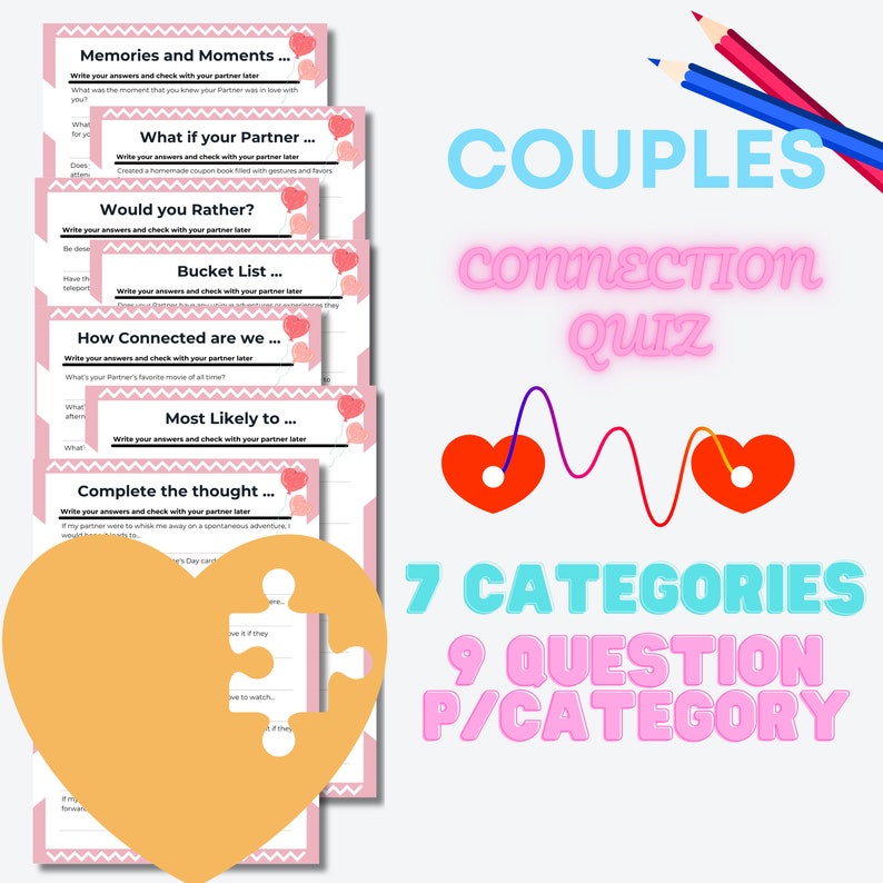 Couple's Connection Quiz, Date Night, Couple Activity, Valentines Game ...