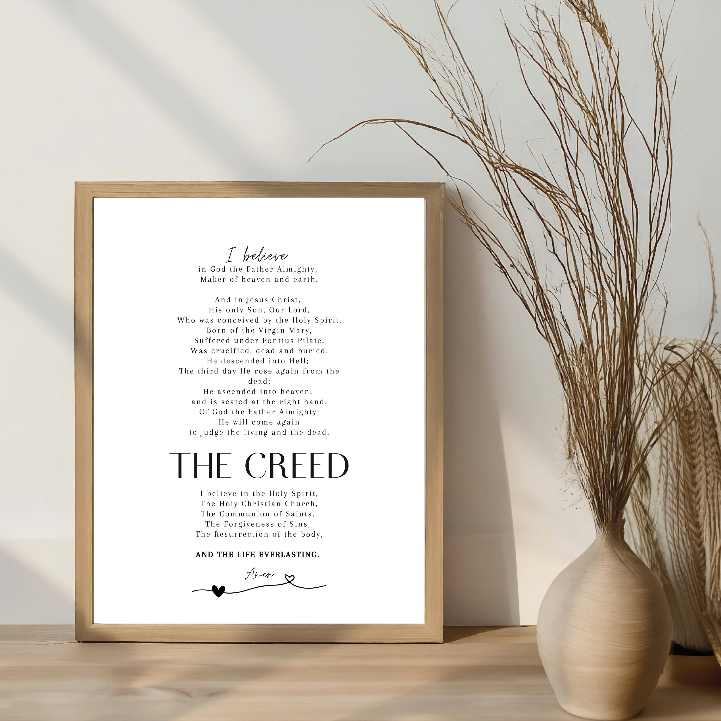 Apostles Creed, Nicene Creed, Scripture Sign, Prayer Wall Art, Baptism ...