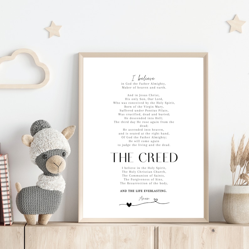 Christian Creed, Apostles Nicene Creed, Scripture Wall Art, Prayer ...