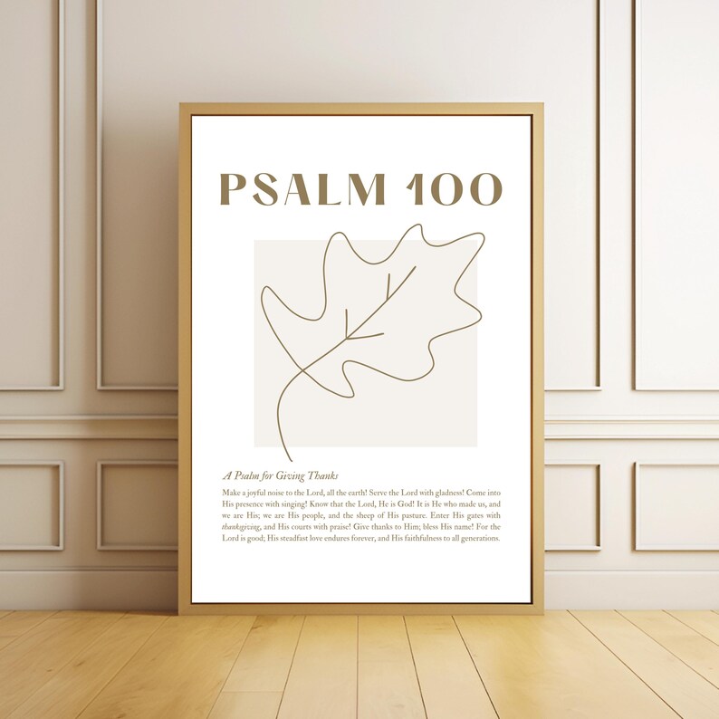 Psalm 100 Wall Art, Christian Fall Decor, Modern Scripture Print, Bible ...