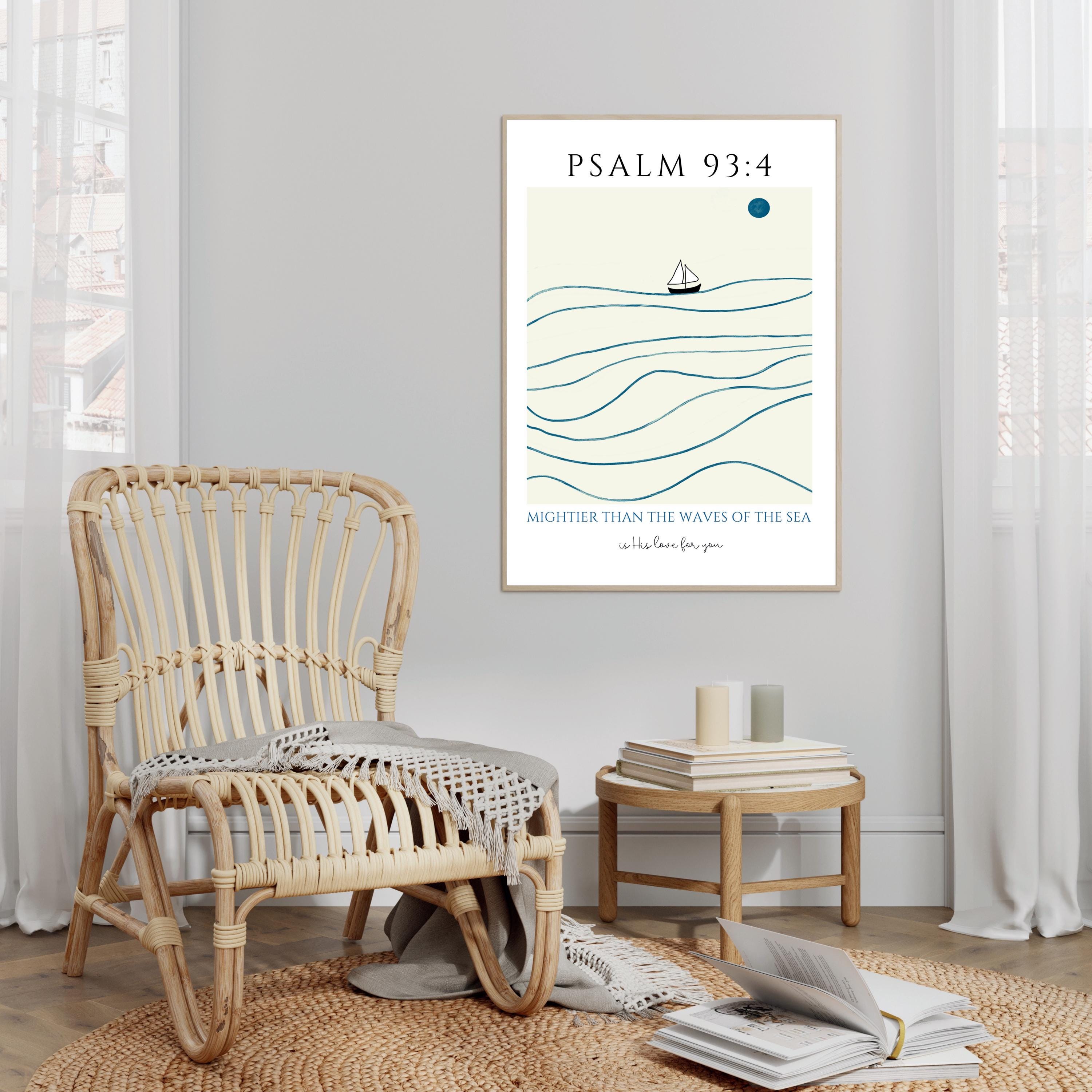 Psalm 93 4, Bible Scripture Art, Mightier Than the Waves Printable ...