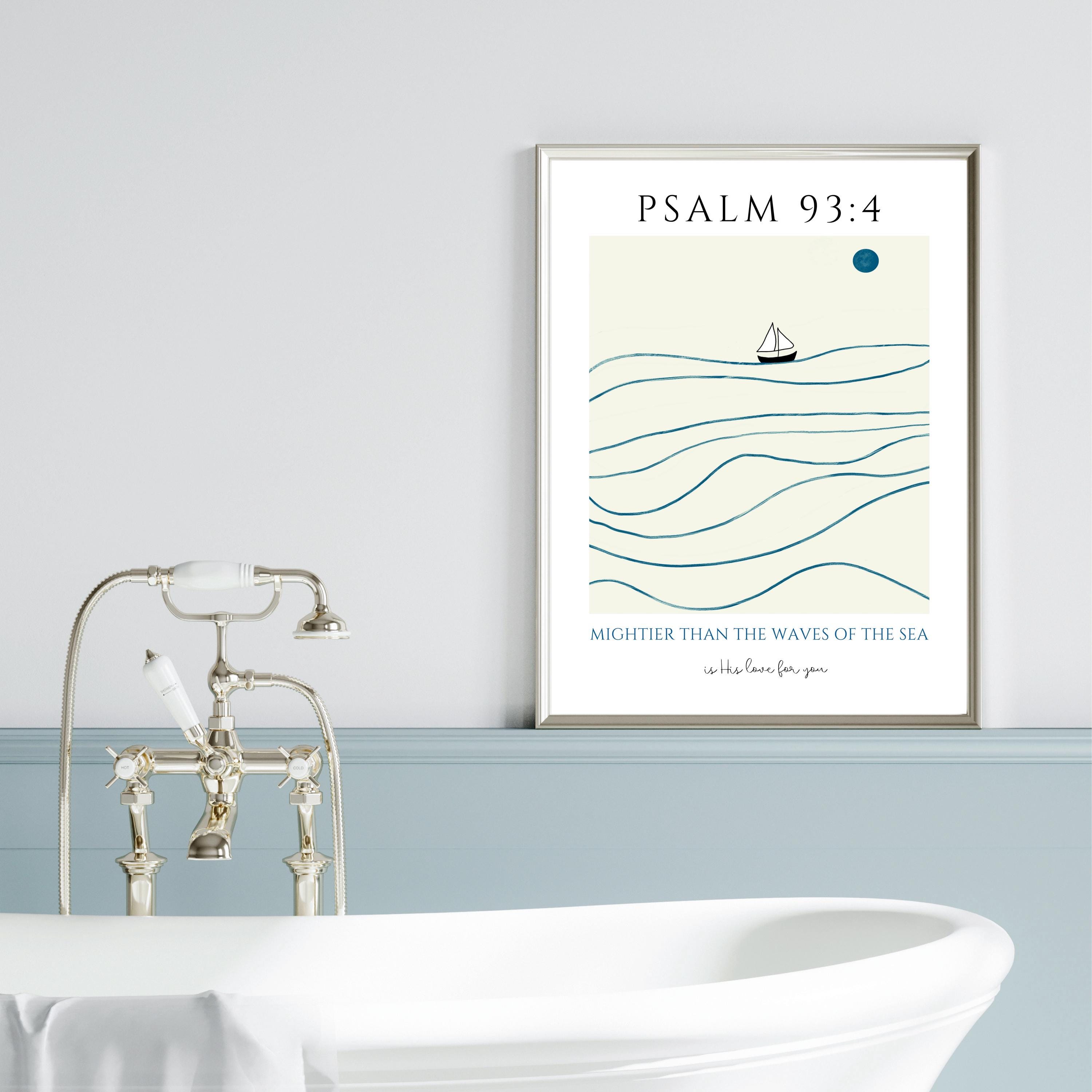 Psalm 93 4, Bible Scripture Art, Mightier Than the Waves Printable ...